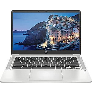 HP 2022 14" HD IPS Chromebook, Intel Processor Up to 3.0GHz, 4GB Ram, 64GB SSD, 4K Graphics, Super-Fast 6th Gen WiFi, Chrome OS, Dale Silver(Renewed) (Dale Silver)