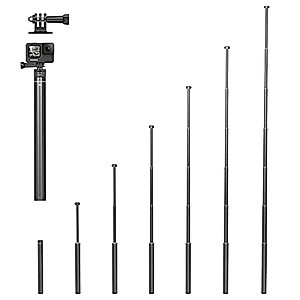 63inch Extension Selfie Stick for INSTA360 for GoPro 11 10 9 8 7, Insta Insta360 One X2 X One R EVO Action Cameras, Smartphone Gimbal Extension Pole for Sports Cam, Black