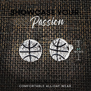 Basketball Earrings, Basketball Jewelry, Silver Basketball Stud Earrings- Basketball Gifts For Women Basketball Player, Basketball Mom, Basketball Lover, Fans