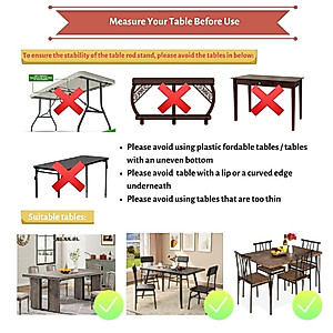 Hopesun Over The Table Rod Stand with Clamps 49-102"(4.1-8.5ft) Adjustable Metal Balloon Flower Table Arch Stand Suitable for Birthday,Wedding,Xmas Decoration,Black