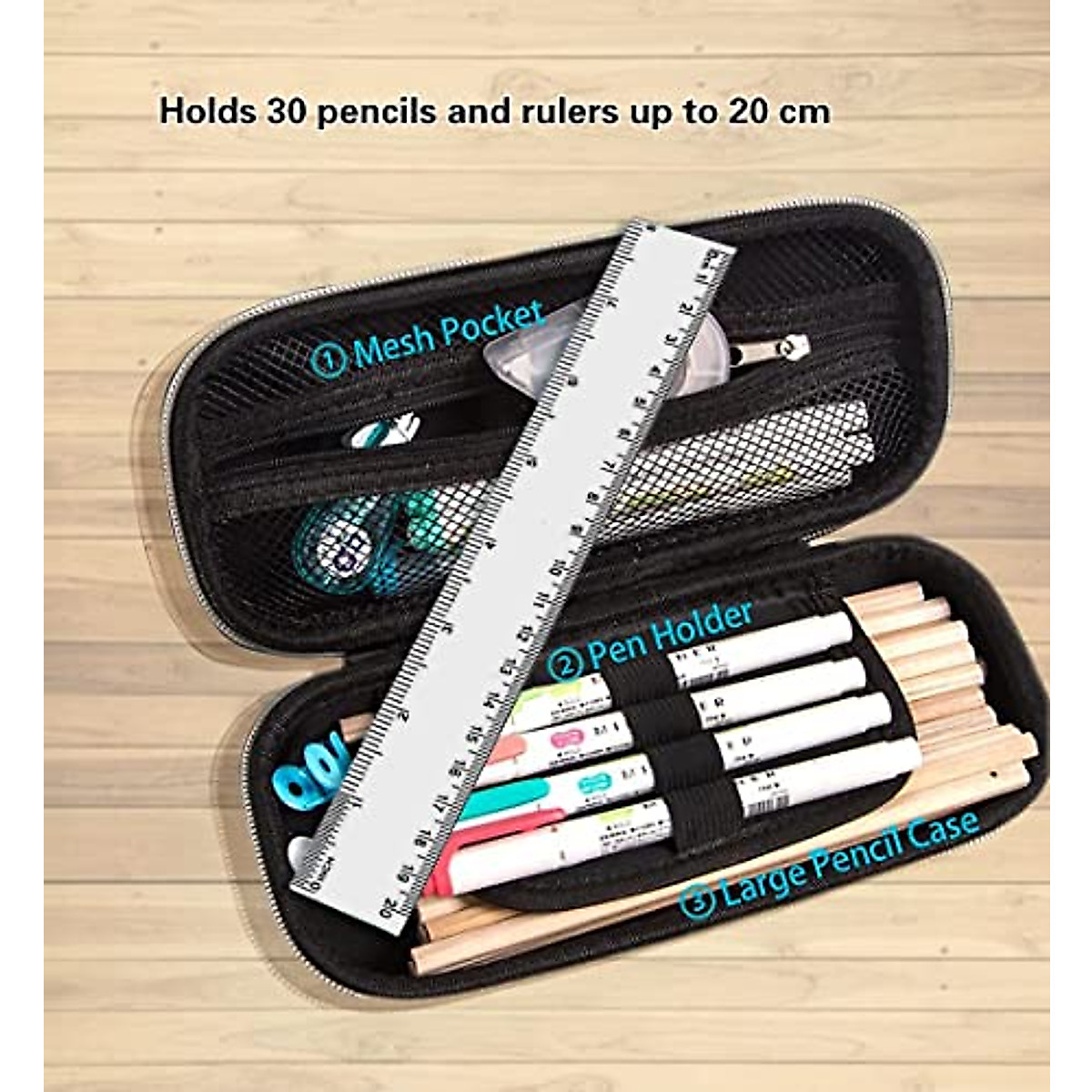 GANNEPIE 3D Decompression Stereo Cartoon Cute Pencil Case Holder EVA Carrying Pen Bag Pouch Simple Stationery for Adults Kids Purple Bear