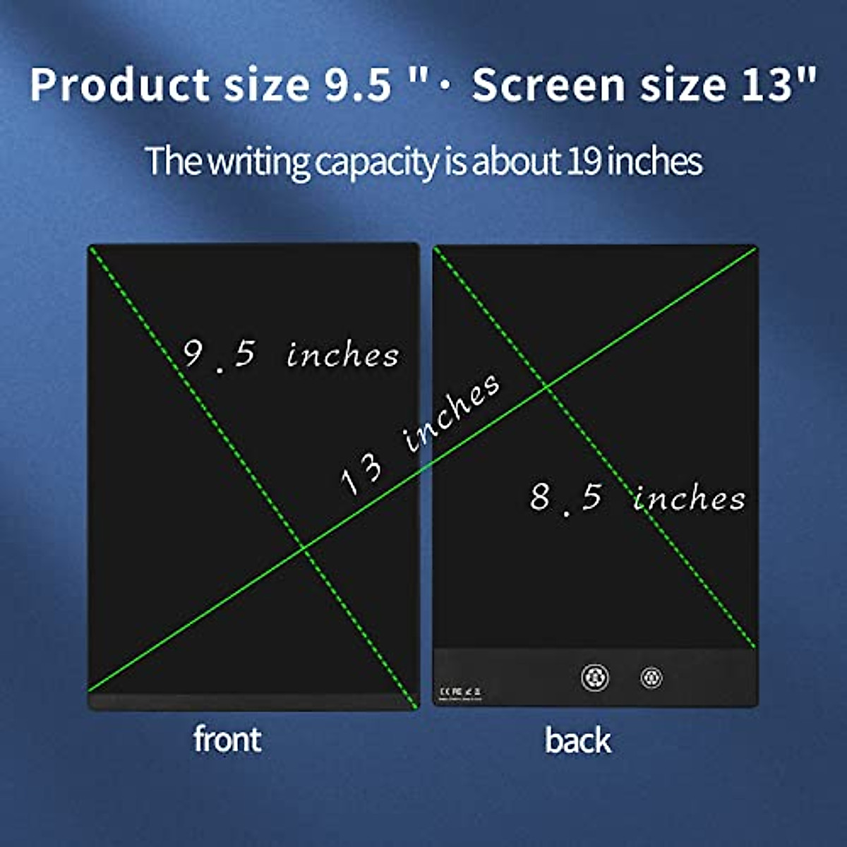 Amoretti Sonnet Mini LCD Writing Tablet, 9.5in Double Display Erasable Reusable Electronic Drawing Pads, Electronic scratchpad for Kids and Adults（Black…