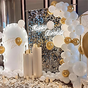 110pcs White Balloons, 12inch Latex Party Balloons, Birthday Baby Shower Gender Reveal Graduation Party Decorations(2 White Ribbons)