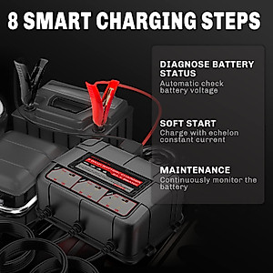 AUTOGEN 3-Bank Marine Battery Charger, 6-Amp (2-Amp Per Bank) Smart Battery Trickle Charger Maintainer, 6V & 12V Onboard Battery Charger and Battery Maintainer