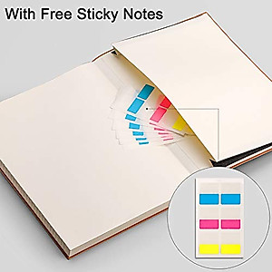EMSHOI Notebook College Ruled - B5 Large Thick Notebook Leather Journal with Free Sticky Notes, 204 Numbered Pages,100gsm Thick Lined Paper, Softcover, 7.5"x10"-GrayBlue