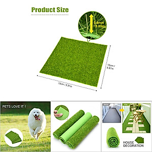 Estink Artificial Turf, Outdoor Carpet Synthetic Miniature Garden Ornament DIY Craft Rug Landscaping Artificial Lawn for DIY Micro Landscaping and Mini Gardening Props, 6 x 6inch