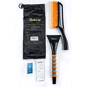 AstroAI 27 Inch Snow Brush and Detachable Ice Scraper with Ergonomic Foam Grip for Cars, Trucks, SUVs (Heavy Duty ABS, PVC Brush)