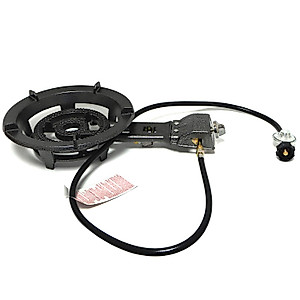 HTTMT- Outdoor 10KW/34000 BTU Power Caming Portable Propane Gas Burner Stove w/hose Jumbo Super Supergas Camp Camping Tailgating Gas Fire [P/N: ET-COOK008-RAW]