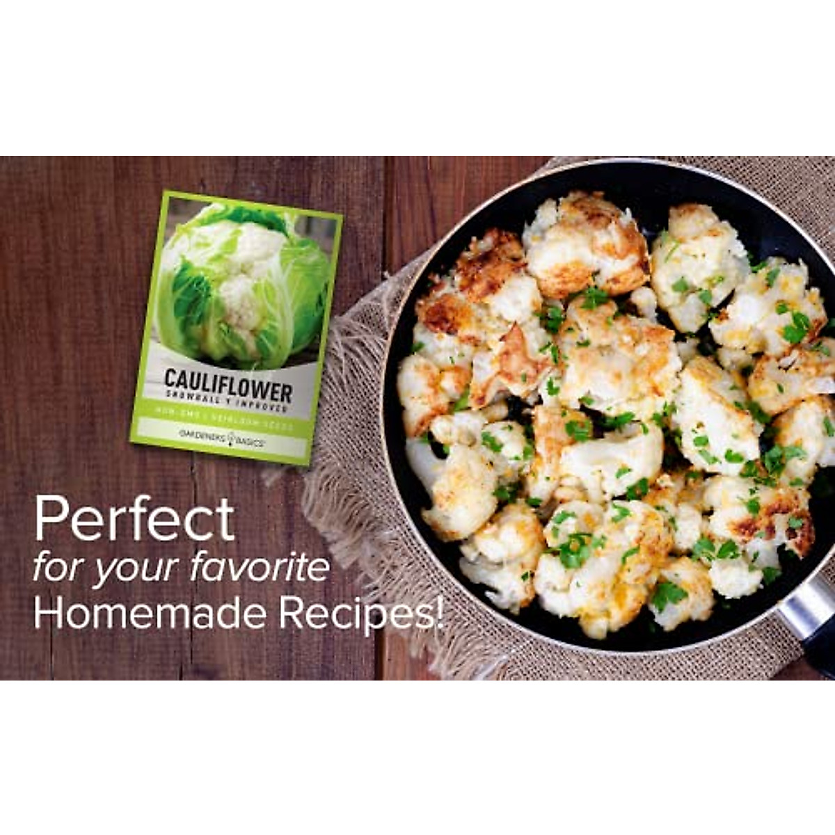 Cauliflower Seeds for Planting - (Snowball Y Improved) is A Great Heirloom, Non-GMO Vegetable Variety- 1 Gram Seeds Great for Outdoor Spring, Winter and Fall Gardening by Gardeners Basics