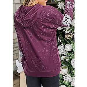 TAOHONG thankful blessed kind of a mess sweatshirts Purple Red