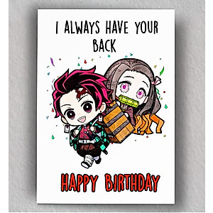 I Always Got Your Back Birthday Card | Anime Greeting Card | Anime Gifts | Birthday Gift for Anime Fan | Blank Card
