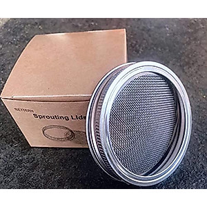 4 pack Mason jar Sprouting Lids wide mouth- stainless steel sprouting lids for wide mouth mason jars, growing Bean, Broccoli, seed