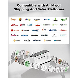 MUNBYN Thermal Label Printer 300DPI, 4x6 USB Shipping Label Printer for Shipping Packages & Small Business, Thermal Printer for Shipping Labels with USPS Shopify Ebay, One-Click Setup for Windows Mac