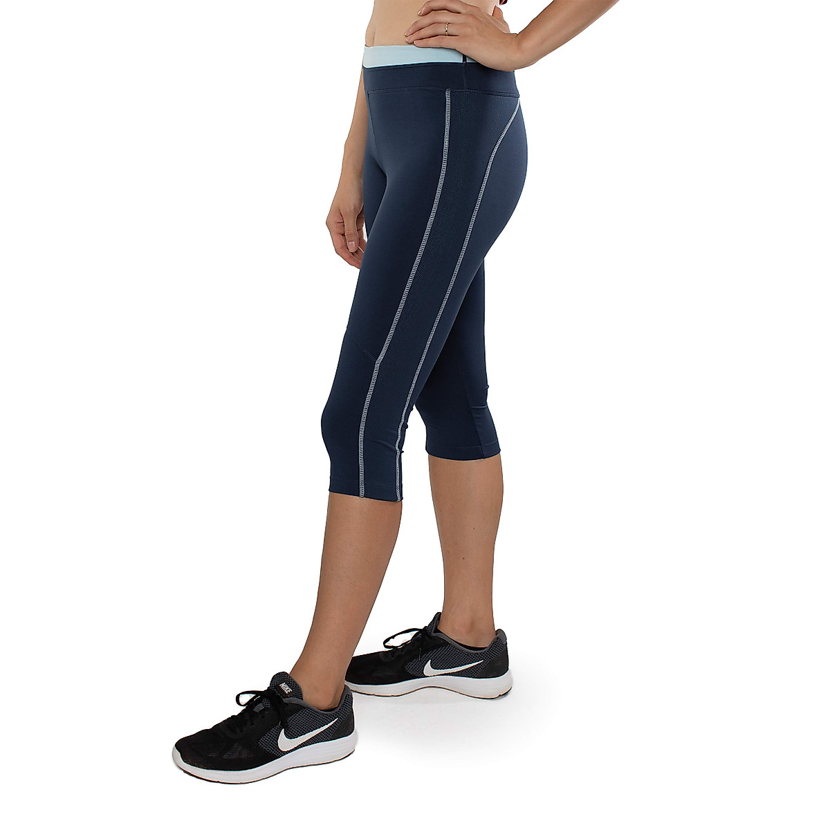 Alex + Abby Women's Plus-Size Advantage Capri Legging 2X True Blue Navy/Royal