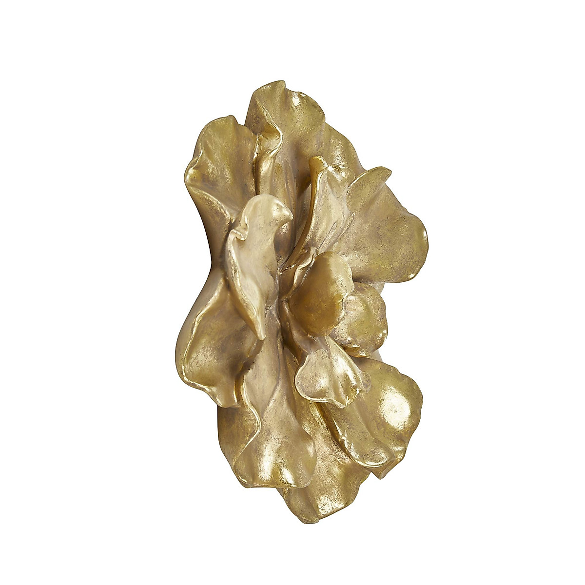 Sagebrook Home 11130-02 Flower Wall Plaque, Gold, 10x10x2.5