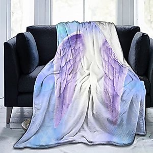 Angel Wings Throw Blanket Soft Flannel Fleece Blankets for Bed Couch Sofa,All Season Cozy Blankets Throws King Queen Full Size for Kids Women Adults 80"X60"