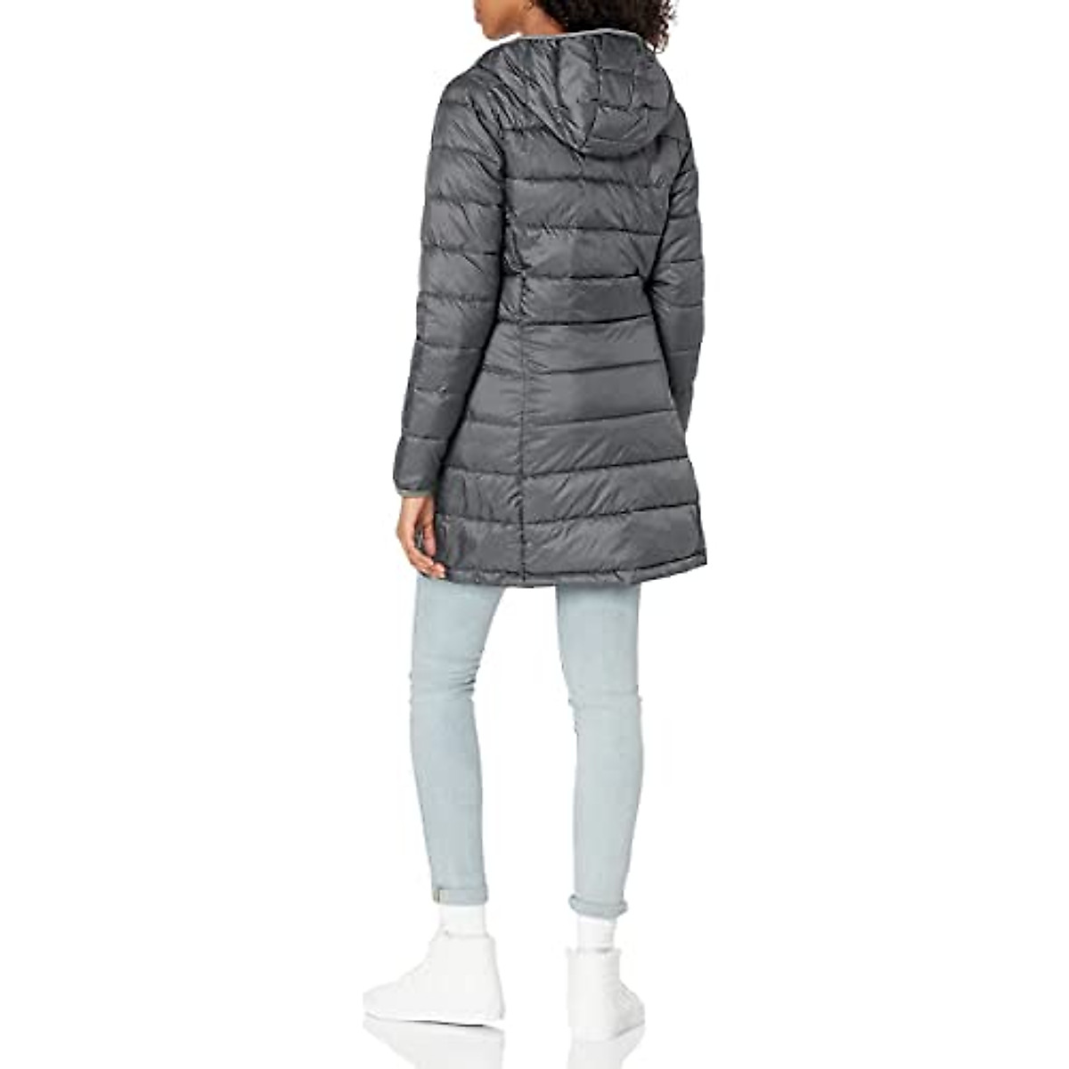 Amazon Essentials Women's Lightweight Water-Resistant Hooded Puffer Coat (Available in Plus Size), Charcoal Heather, XX-Large