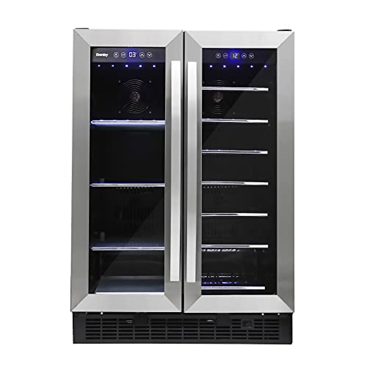 Danby DBC052A1BSS Built In Beverage Center, French Door Under Counter Beverage Cooler For Chilling Wine, Beer, Pop - In Stainless Steel - For Kitchen, Home Bar