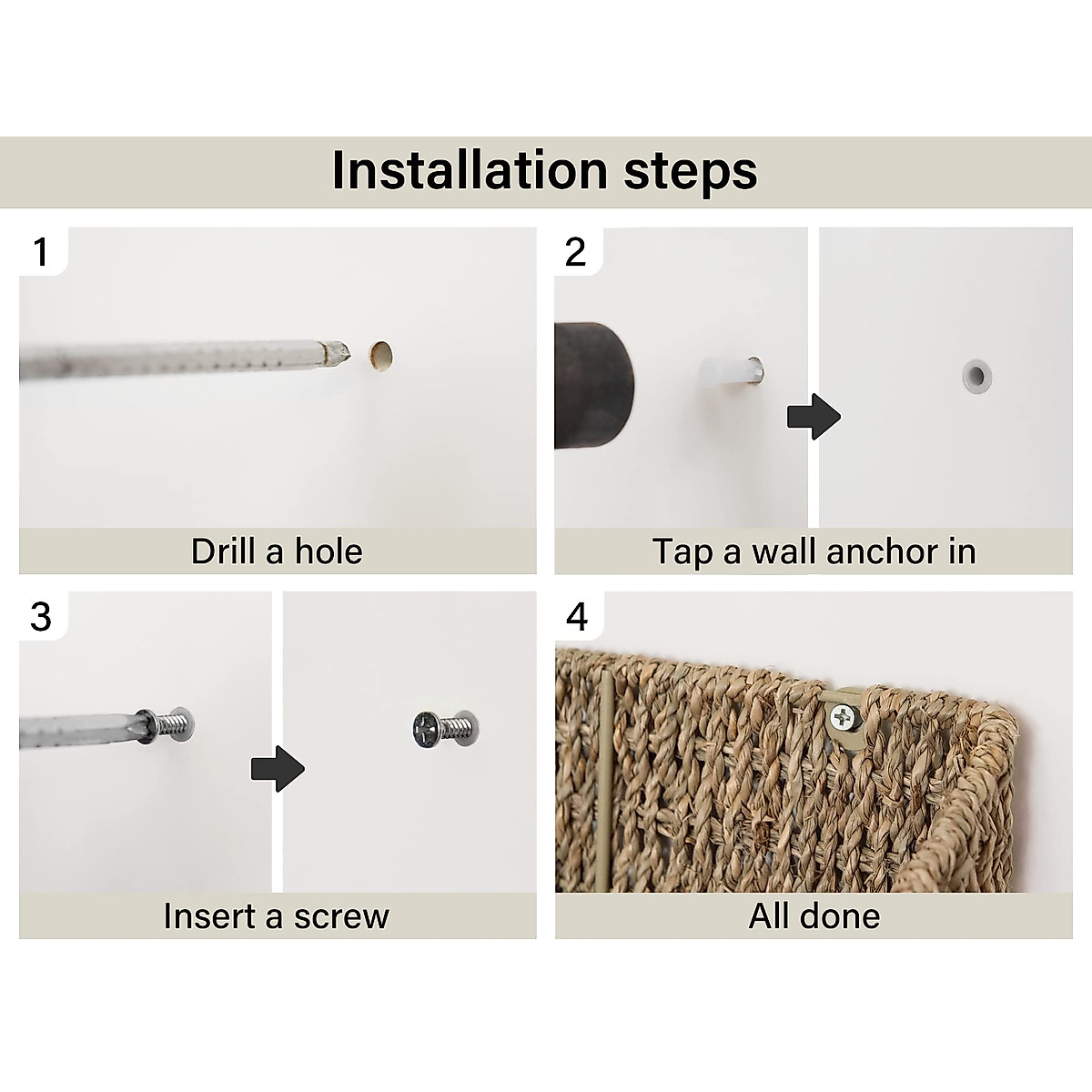 StorageWorks 2-tier Seagrass Basket, Handwoven Wicker Basket for Organizing, Kitchen Countertop Organizer, Wicker Storage Basket for Bathroom, Pantry, 1 Pack