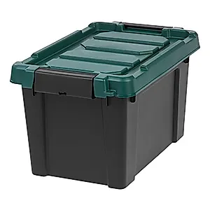 IRIS USA 296070 Remington 5 Gallon Store-It-All Tote, Black, 20 Quart
