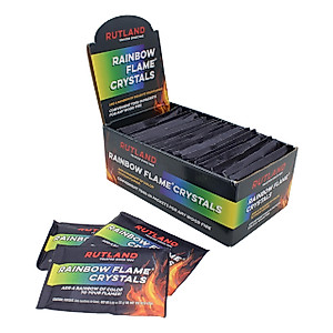 Rutland Rainbow Flame Crystals Packets, Non-Plastic & Environmentally Friendly Packets, Case of 25