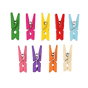 DECORA 2.5cm Multicolor Wood Mini Clothespin 72 pieces in One Package