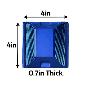 Road Reflectors Pack of 10 | 4 by 4 inch Street Pavement & Asphalt Stud Markers | Great for Speed Bumps, Sidewalks, Pedestrian Crossings, Freeways & Driveways | Industrial Grade (Blue)