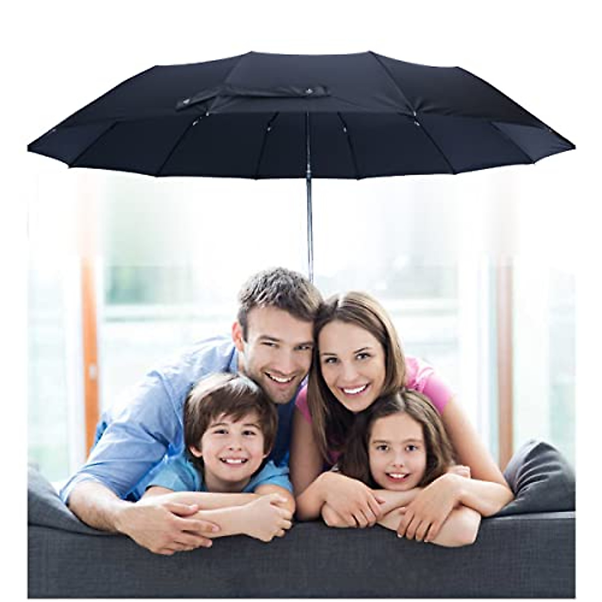 Ateupom Rain Umbrella, 12 Ribs 39 inch Auto Open/Close Windproof Umbrella, Waterproof Travel Umbrella, Portable Umbrellas Folding Backpack Umbrella with Ergonomic Handle