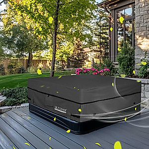 ULTCOVER Waterproof 600D Polyester Square Hot Tub Cover Outdoor SPA Covers 76 x 76 inch, Black