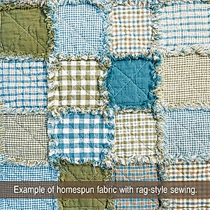 Sage Green 5 Mini Buffalo Plaid Homespun Cotton Fabric by JCS - Sold by The Yard