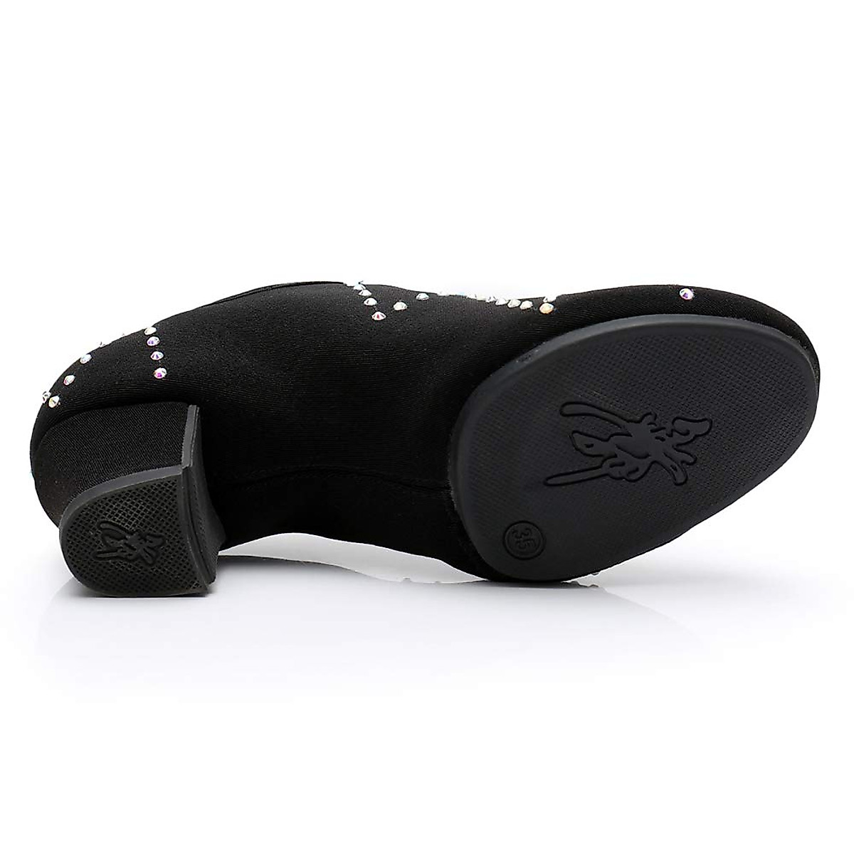 YKXLM Black Modern Jazz Dance Shoes Latin Ballroom Dance Sneakers Oxford Cloth Boost Dance Sports Shoes,Model WHNJB-5CM-JD, 6.5 B(M) US