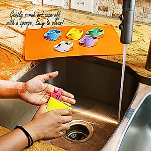 Baby Bottle Labels for Daycare –6 Multi-Colored Unique Panda-Shaped Reusable Silicone Name Labels Fit Popular Bottles and Sippy Cups – Includes Waterproof Marker (Standard - Fits All Other Bottles)