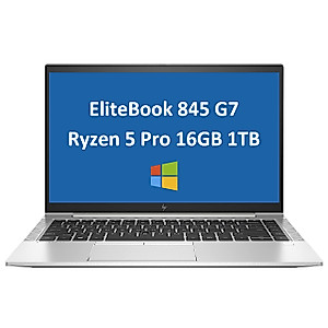 HP New EliteBook 845 G7 14" FHD IPS (16GB RAM, 1TB PCIe SSD, AMD 6-Core Ryzen 5 Pro 4650U (Beat i7-1165G)) Business Laptop Bundle with Bag+WiFi+Webcam, Windows 10 Pro / Win 11 Pro (Renewed)