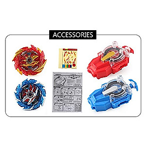 NeschToy Bey Battle Burst Sparking Launchers Left and Right Spin Exclusive Combo Set 2 in 1 Blue