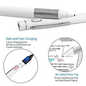 Stylus Pencil for iPad 9.7 iPad Pro 10.5 Inch Pen,Minilabo Touch Screens Active Stylus Digital Pen with 1.5mm Fine Tip Stylist Pen for iPad 9.7 iPad Pro 10.5 Inch Drawing and Writing Pencil,White