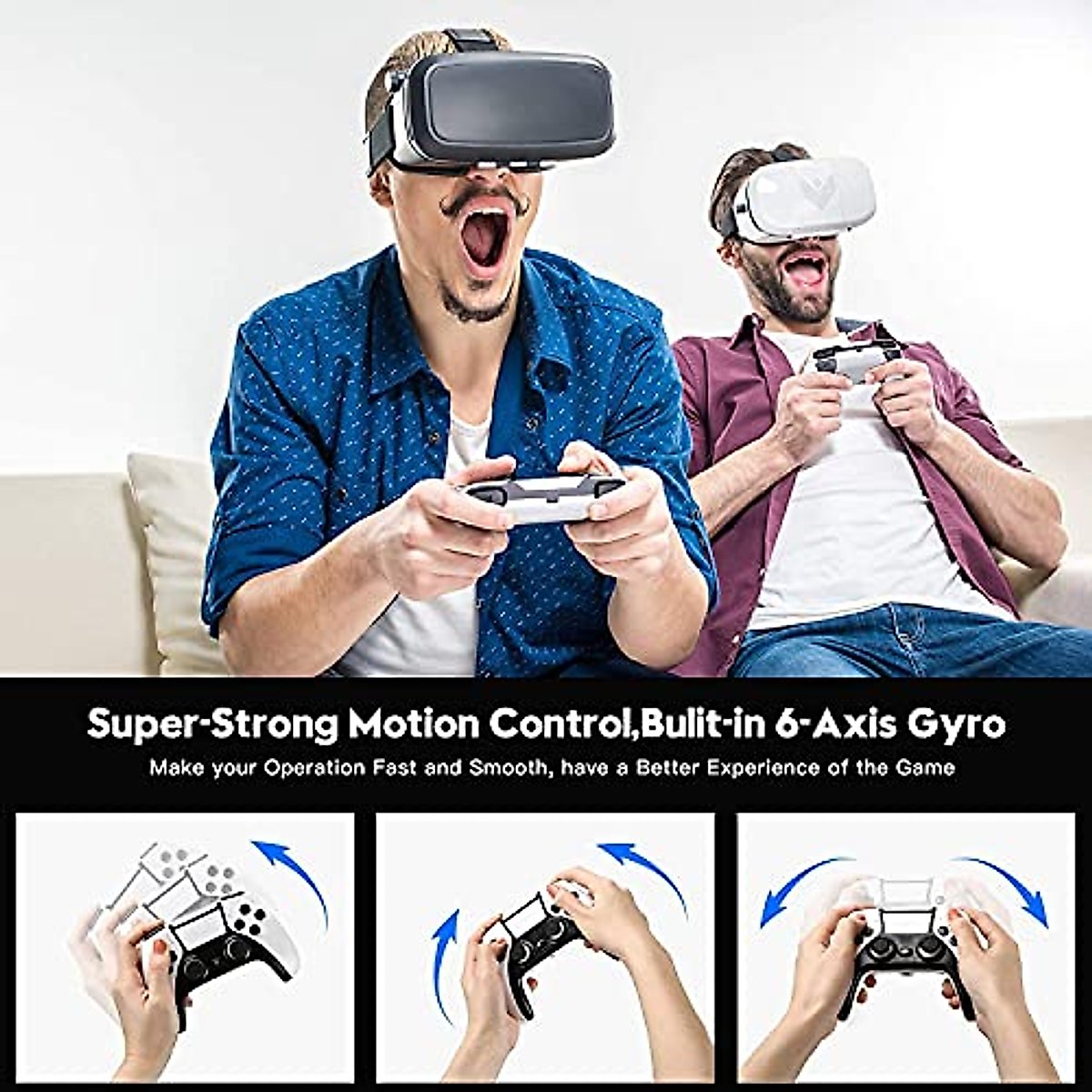 UeeVii Wireless PS4 Controller with Strike Pack, Game Controllers for Playstation 4/PS4 Pro/PS4 Slim with Back Paddles for Custom Mapping Dual Shock Six-axis Audio Touch Pad Function 1000mAh Battery