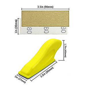 100 Sheets Micro Sander Kit 3.5” x 1” Mini Sander for Small Projects, Detail Handle Sanding Tools + Sandpaper 80 120 180 240 400 Grit for DIY Crafts Wood Tight Narrow Spaces Polishing, by POLIWELL