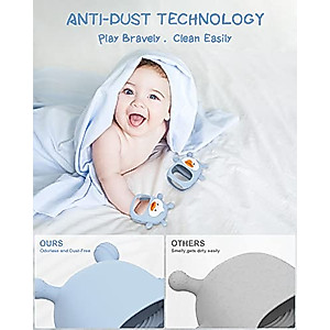 Teething Toys for Babies 0-6 Months, Never Drop Silicone Baby Teether, Hand Pacifier for Sucking Babies, Soothing Pain Relief, Best Chew Toy for Teething Baby, Teething Mitten for New Born - Blue