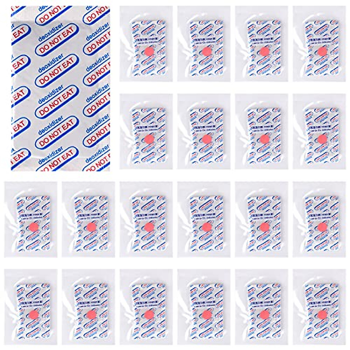 20 Packs 2000CC Oxygen Absorbers（Independent vacuum packaging）， Premium Oxygen Absorbers for Long Term Food Storage With Oxygen Indicator In Vacuum Bag,Applicable to mason jars, Mylar bags, vacuum storage bags