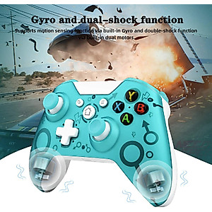 HanSY Wireless Controller for Xbox One, Fit for Xbox Series X/S/Xbox One S/One X/PS3 /One Elite/Windows 7/8/10,Wireless PC Gamepad with 2.4GHZ Wireless Adapter-No Headphone Jack