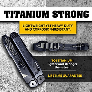 Donk! Pocket Clip for Leatherman Wave, Wave Plus+, Surge & Charge AL, ALX, Ti, XTi - Titanium TC4 - Custom Designs - Quick Release - Extra Carry Options ‘Sparka’