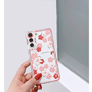 for Samsung Galaxy S22 S21 Ultra Plus FE Case Flower for Women ,Camera Protection Clear Transparent Slim Soft Cover Flora note20ultra Case for Samsung Note 20 S20 Ultra (Note20,Pink Flowers)