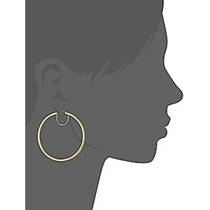 Amazon Essentials Yellow-Gold-Plated Sterling Silver Paved Infinite Elements Cubic Zirconia 2-Inch round Hoop Earrings (7 cttw), (previously Amazon Collection)