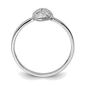 Bonyak Jewelry Solid Sterling Silver RH Plated Polished Ladybug Ring in Size 4