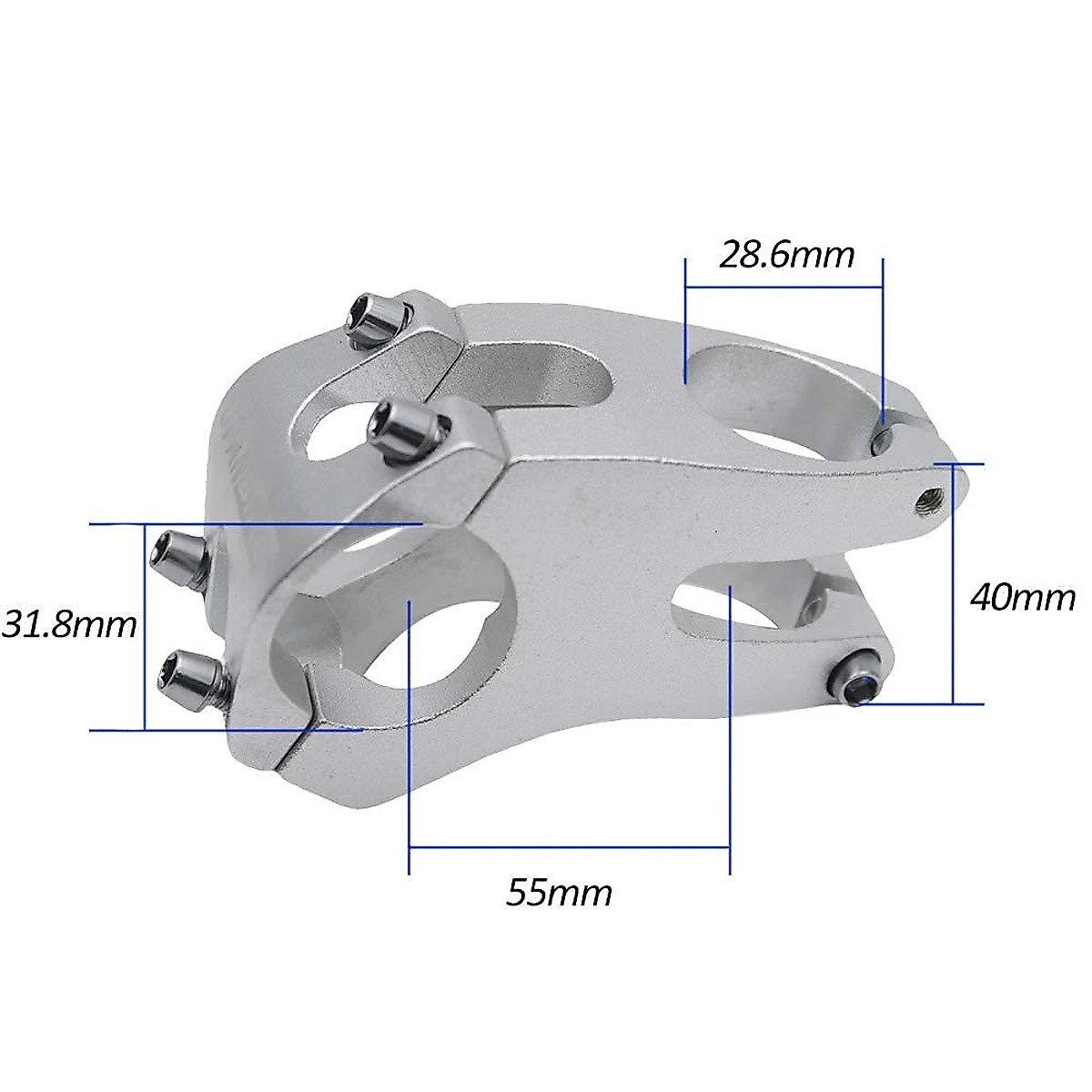 UPANBIKE 31.8mm Bike Stem Aluminum Alloy Length 50mm Bicycle Handlebar stem for Mountain Bike Road Bicycle(Silver)
