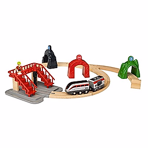 BRIO World - 33873 Smart Tech Engine Set with Action Tunnels | 17 Piece Train Toy with Accessories and Wooden Tracks for Kids Age 3 and Up