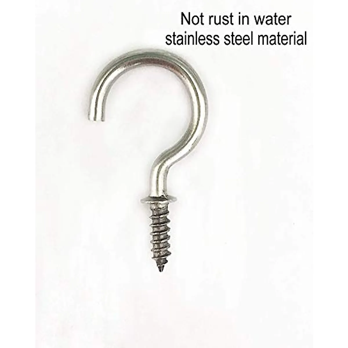 IDEALSV 50 Pcs (304) Stainless Steel Screw Ceiling Hooks 7/8 Inch Cup Hook Screw-in Light Hooks Outdoor and Indoor Hanging