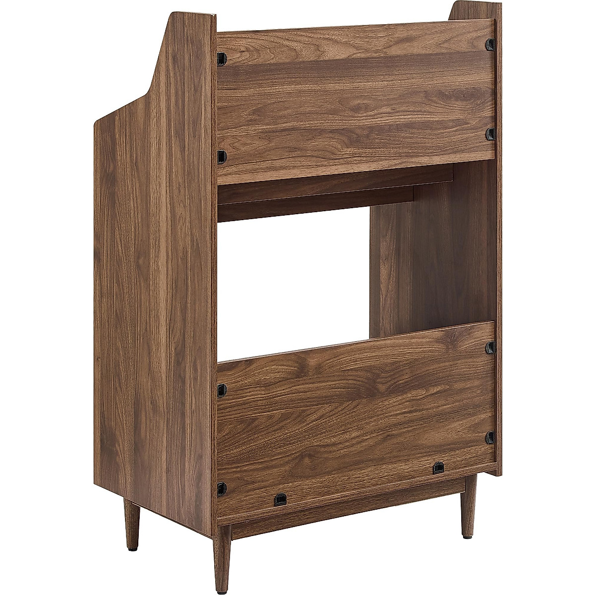 Crosley Furniture Liam Vinyl Record Storage Stand, Tiered Storage Shelves for Records, Walnut