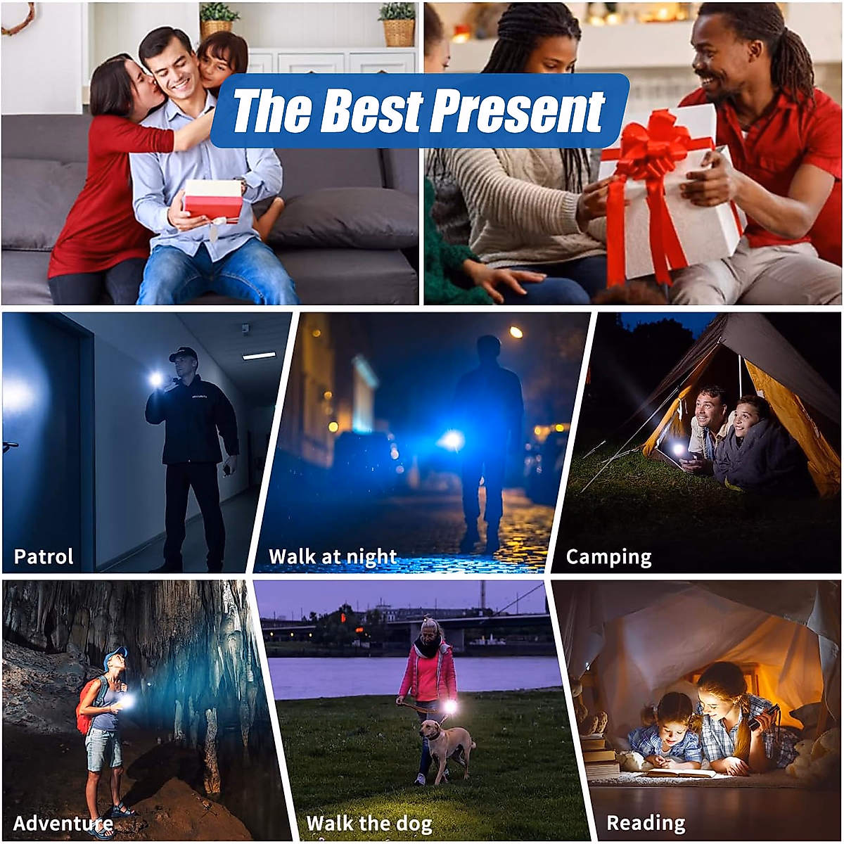 Alifa LED Flashlight Rechargeable High Lumens, 120000 Lumens Super Bright Tactical Flashlights, Xhp70.2 Zoomable Waterproof Flash Light 5 Modes for Camping, Home, Outdoor, Emergencies