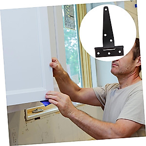 Uonlytech 6PCS 4 Black Door Hinges gate Hinges for Wooden Fences Heavy Duty shed Hinges Decorative Hinge Kitchen Cabinet Hinges self Closing Hinges Concealed Hinges Fence Hinges Bracket Belt